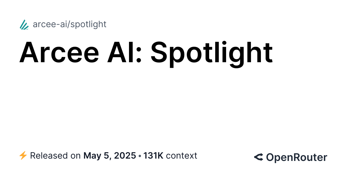 Spotlight - API Pricing & Providers | OpenRouter