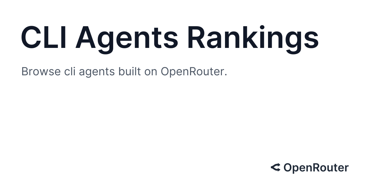 CLI Agents Rankings | OpenRouter