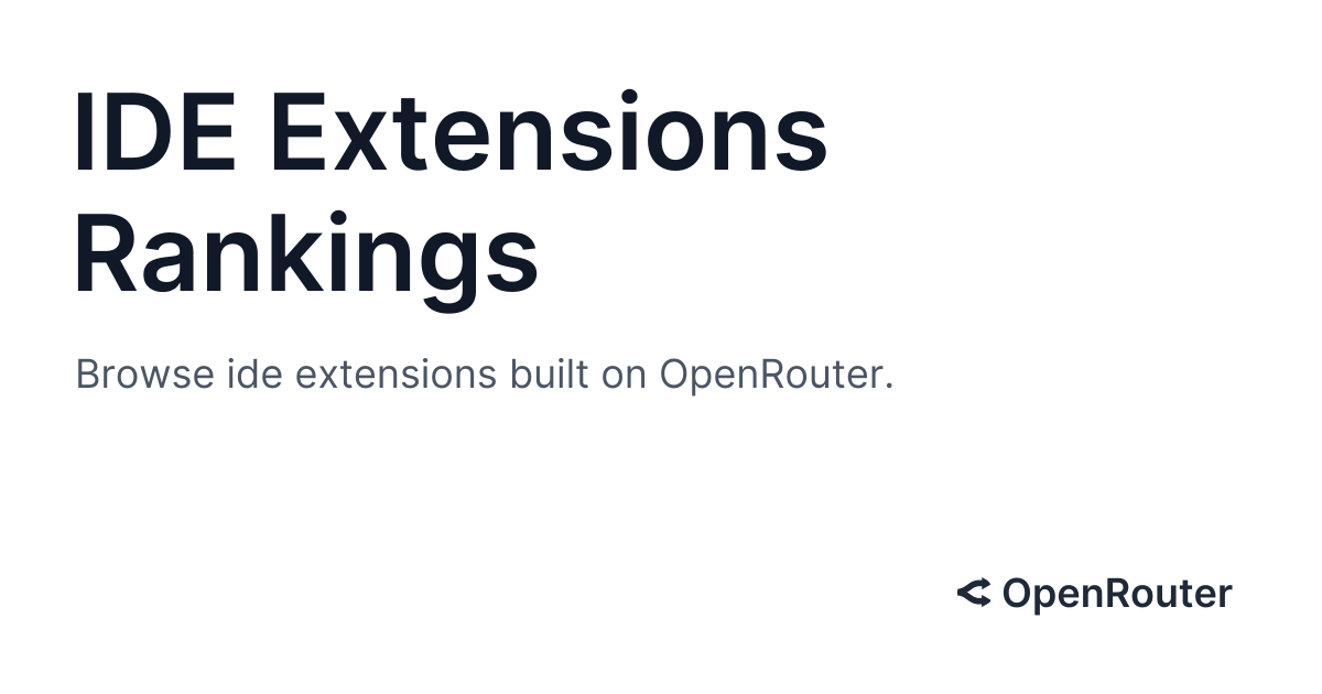 IDE Extensions Rankings | OpenRouter