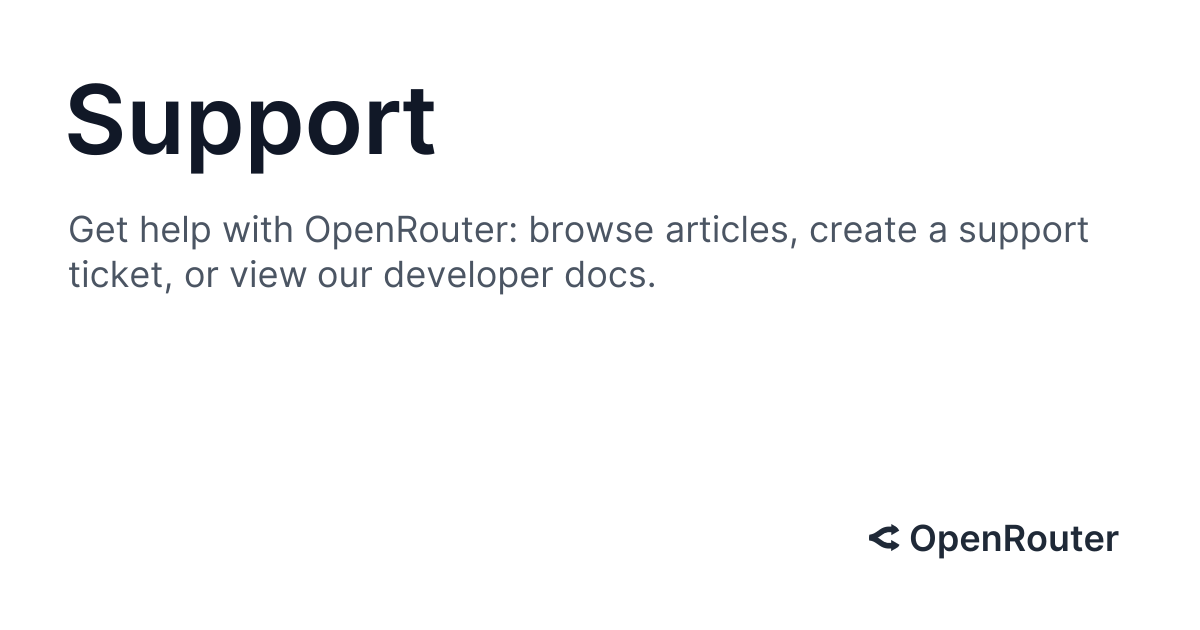 Support | OpenRouter