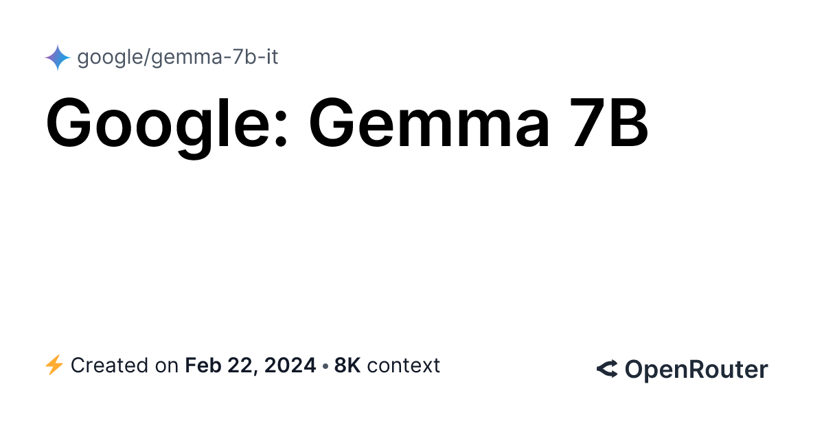 Google: Gemma 7B | OpenRouter