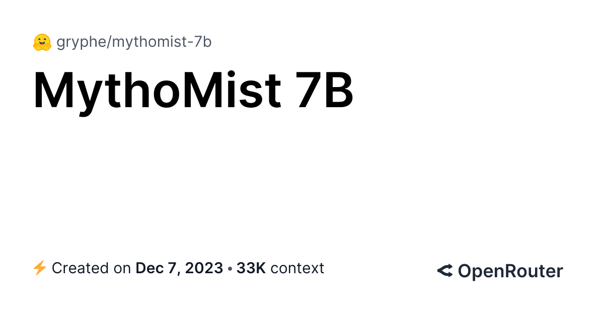 MythoMist 7B - API, Providers, Stats | OpenRouter