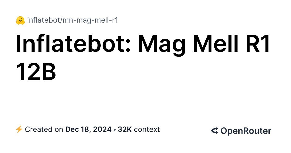 Mag Mell R1 12B - API, Providers, Stats | OpenRouter