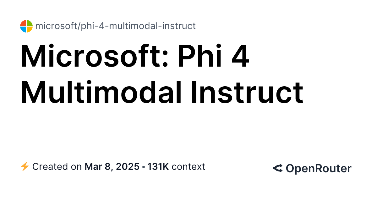 Microsoft: Phi 4 Multimodal Instruct – Uptime and Availability