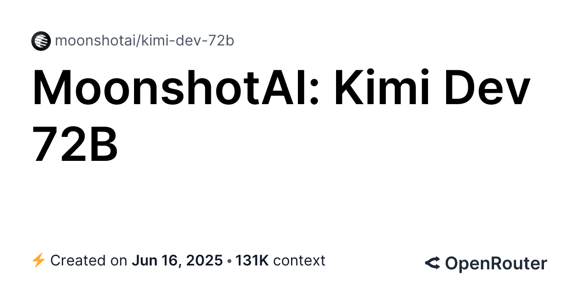 MoonshotAI: Kimi Dev 72B (free) – Uptime and Availability | OpenRouter