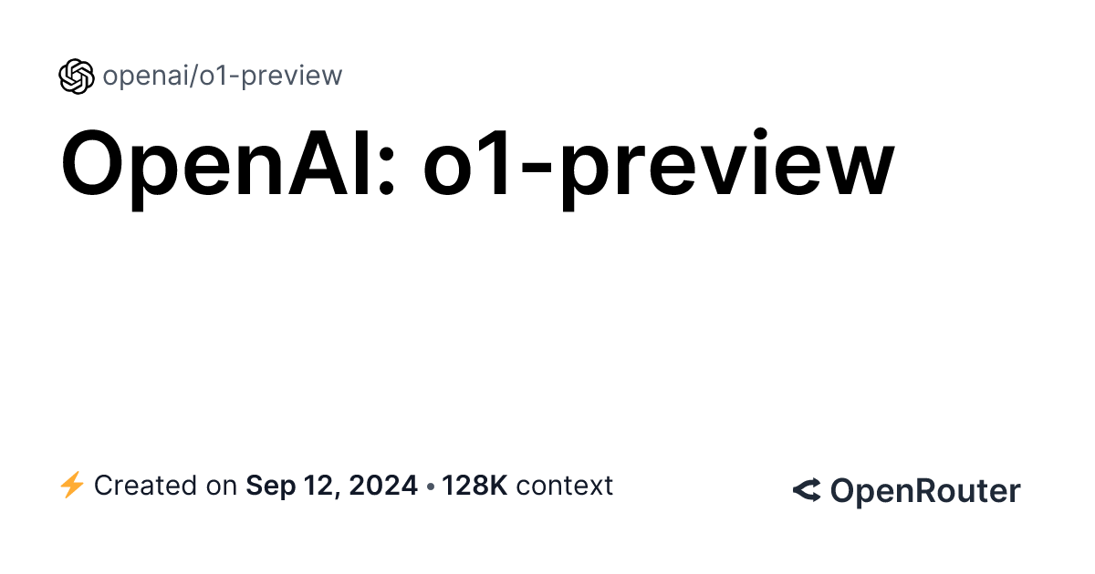 OpenAI: o1-preview – Uptime and Availability | OpenRouter