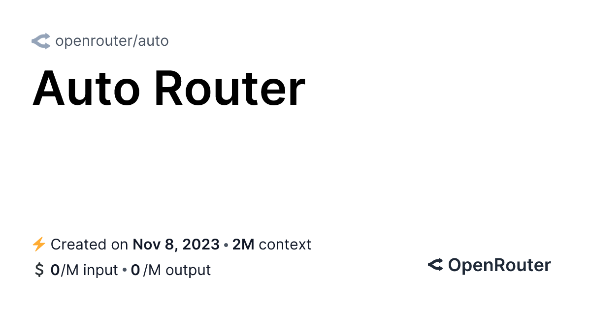 Auto Router | OpenRouter