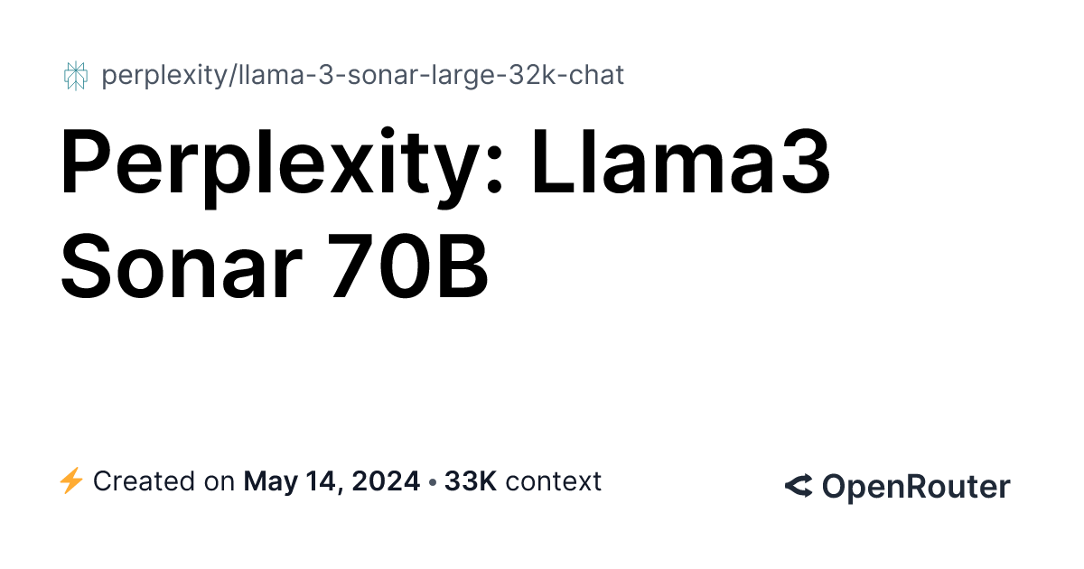 Apps Using Perplexity: Llama3 Sonar 70B | OpenRouter