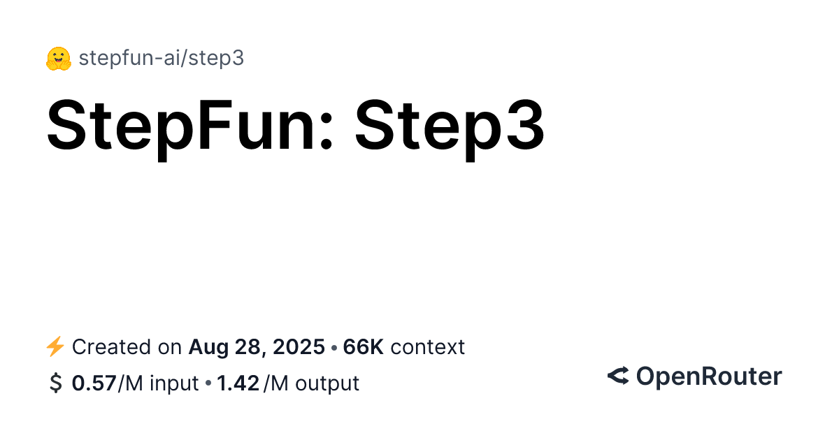 Step3 - API, Providers, Stats | OpenRouter