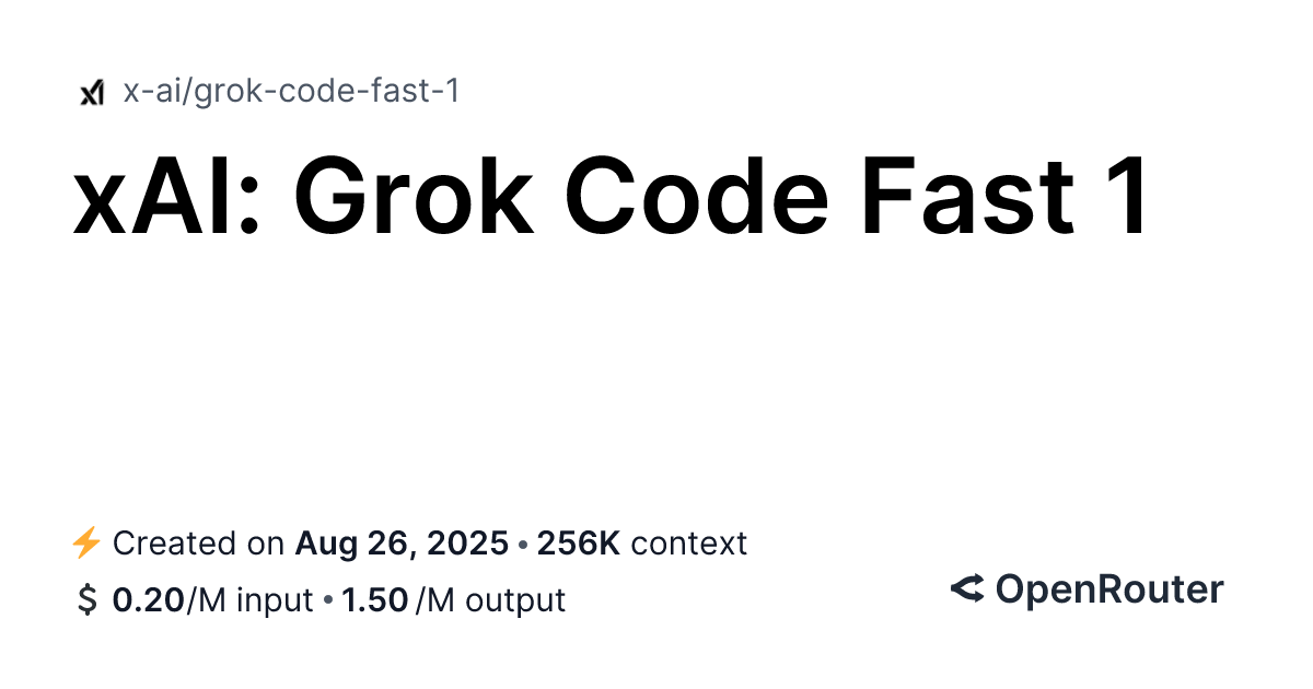 Apps Using xAI: Grok Code Fast 1 | OpenRouter